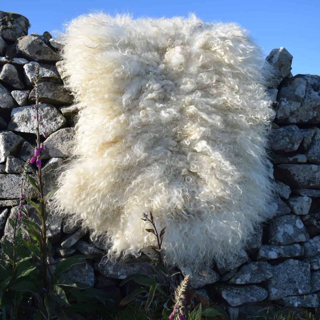 Felted Fleece Rug 'Doris' - Vegetarian Sheepskin Natural Wool Sheep ...