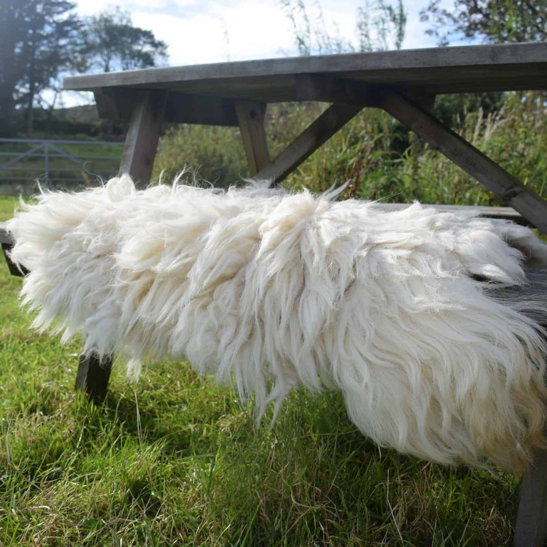 Felted Fleece Rug 'Welsh Mountain' - Vegetarian Sheepskin Natural Wool ...