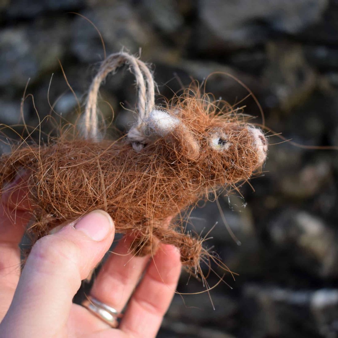 Needle Felted Wool Highland Cow Cute Hanging Decoration Made with ...