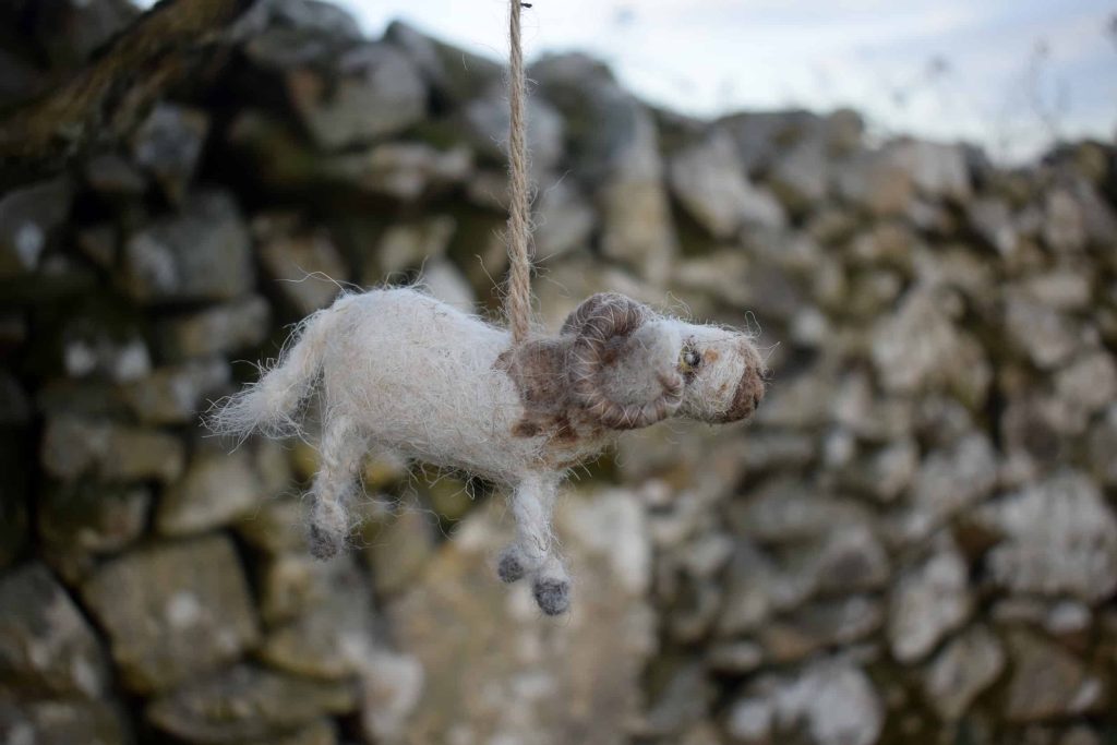 Handmade Welsh Mountain Ram Decoration Gift - Natural Wool Sheep Made ...
