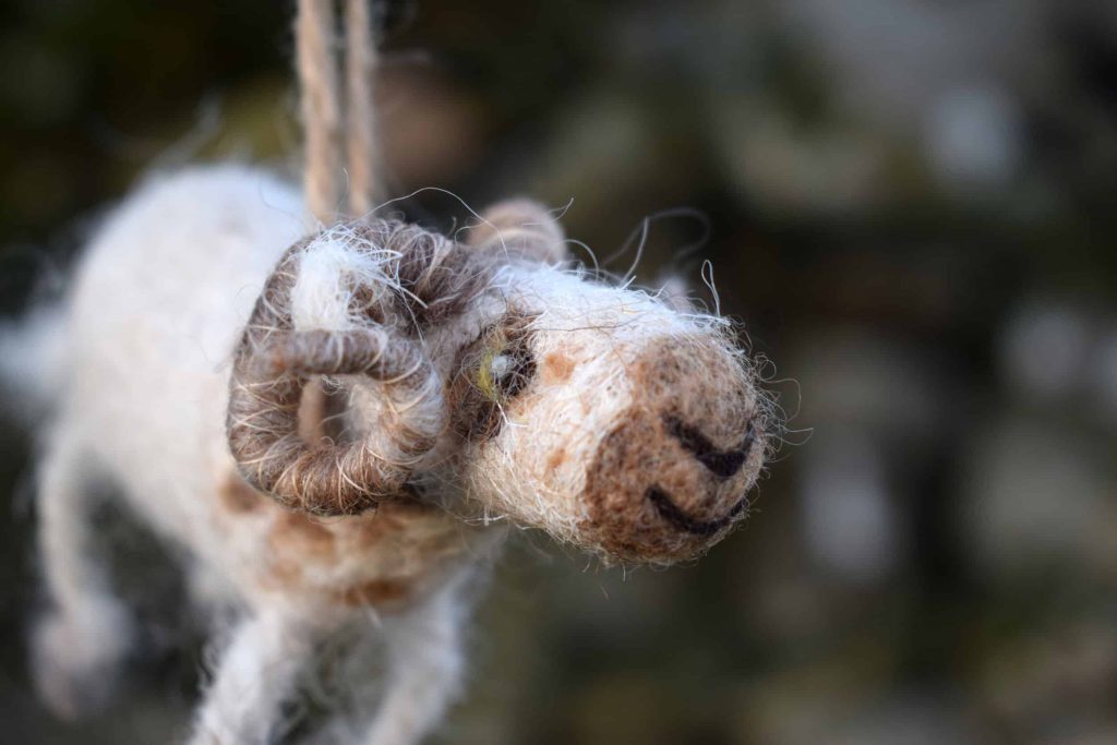 Handmade Welsh Mountain Ram Decoration Gift - Natural Wool Sheep Made ...