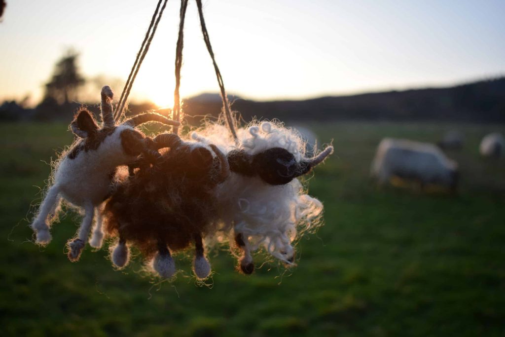 Handmade Valais Blacknose Sheep Decoration Gift - Natural Wool Sheep ...