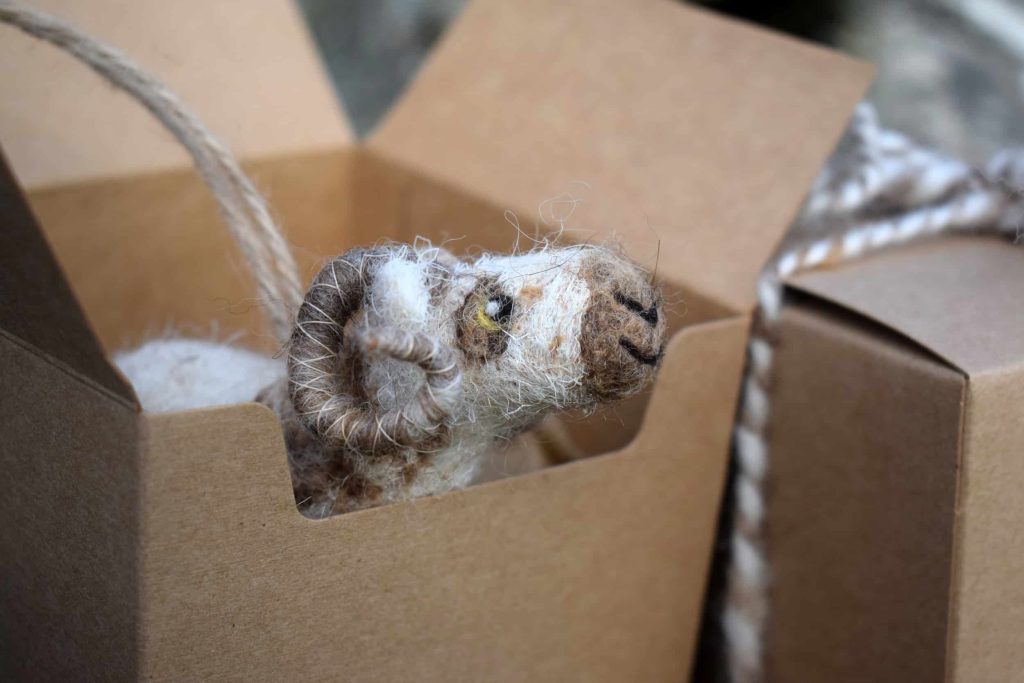 Handmade Welsh Mountain Ram Decoration Gift - Natural Wool Sheep Made ...