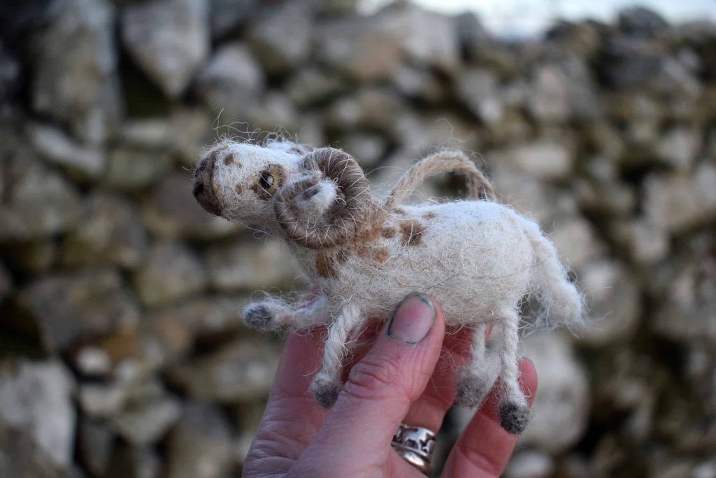 Handmade Welsh Mountain Ram Decoration Gift - Natural Wool Sheep Made ...