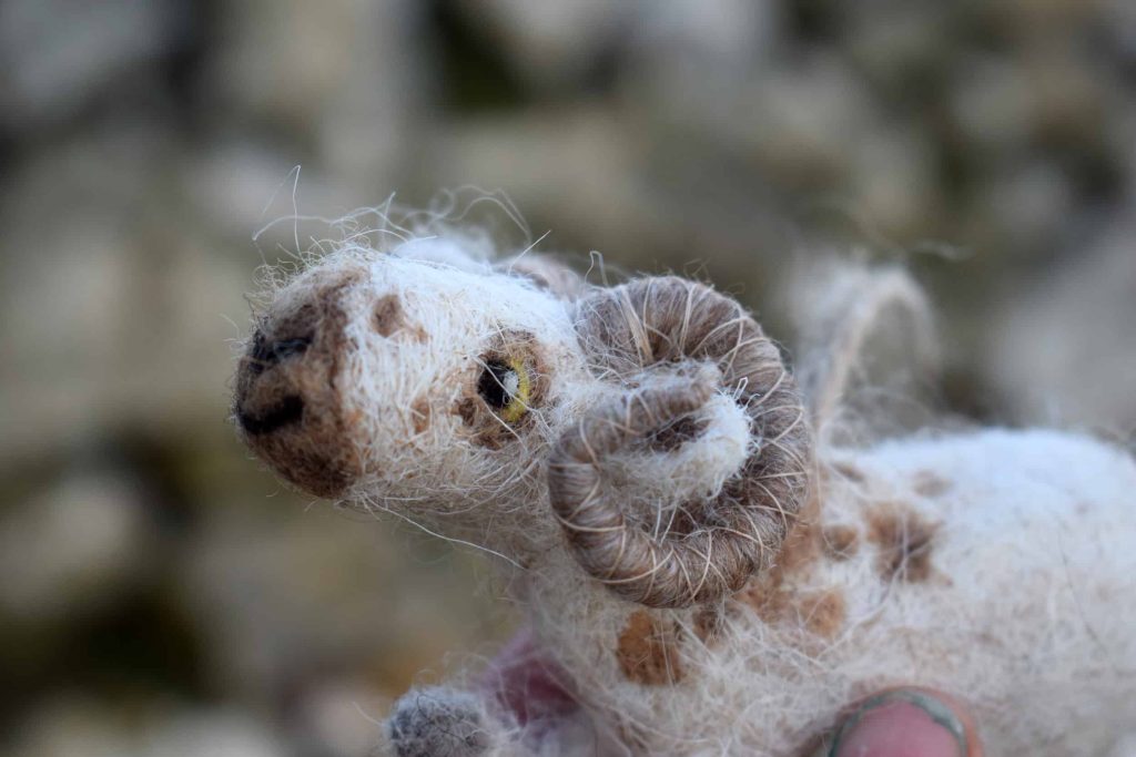 Handmade Welsh Mountain Ram Decoration Gift - Natural Wool Sheep Made ...