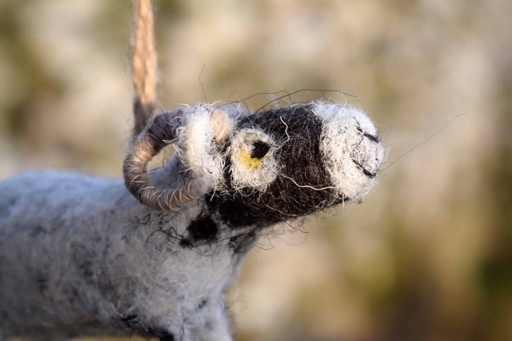 Handmade Swaledale Sheep Decoration Gift - Natural Wool Sheep Made in ...