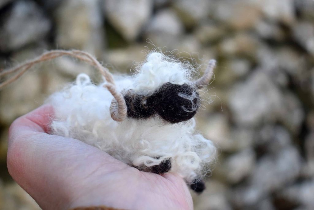 Handmade Valais Blacknose Sheep Decoration Gift - Natural Wool Sheep ...