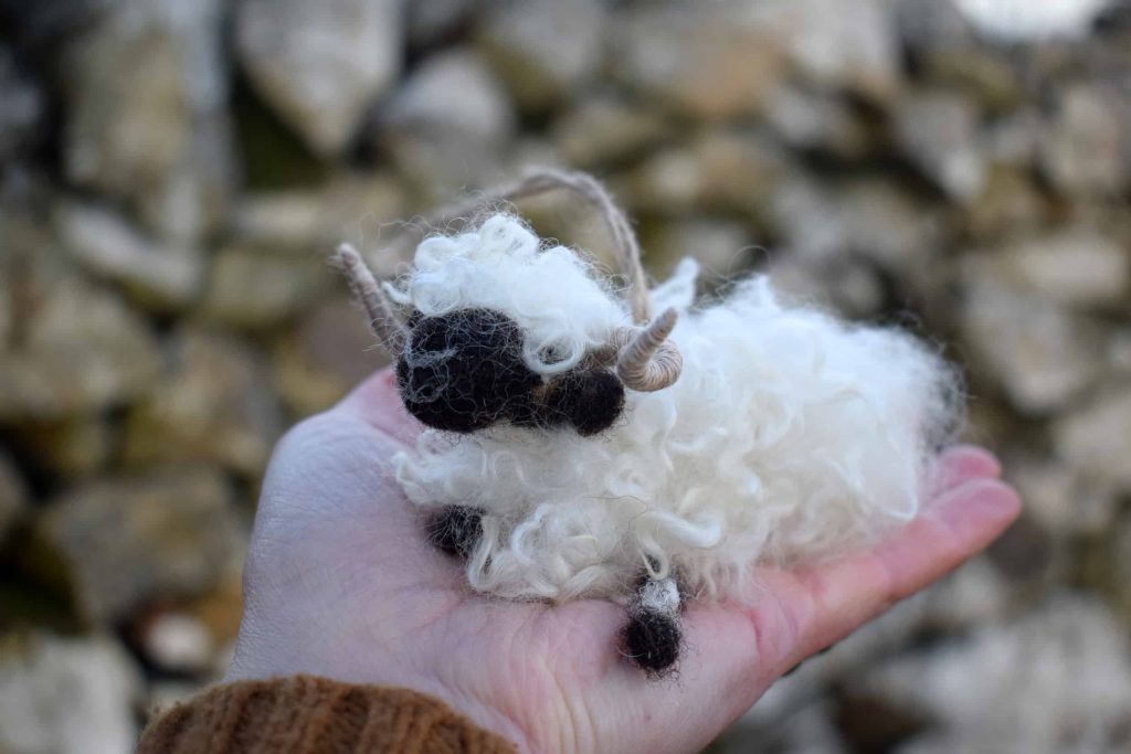 Handmade Valais Blacknose Sheep Decoration Gift - Natural Wool Sheep ...