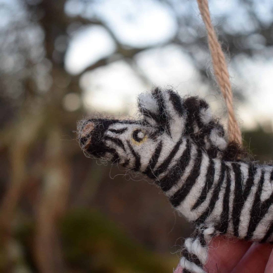 Zebra Needle Felt Wool Decoration 'Humbug' - Handcrafted in Wales ...