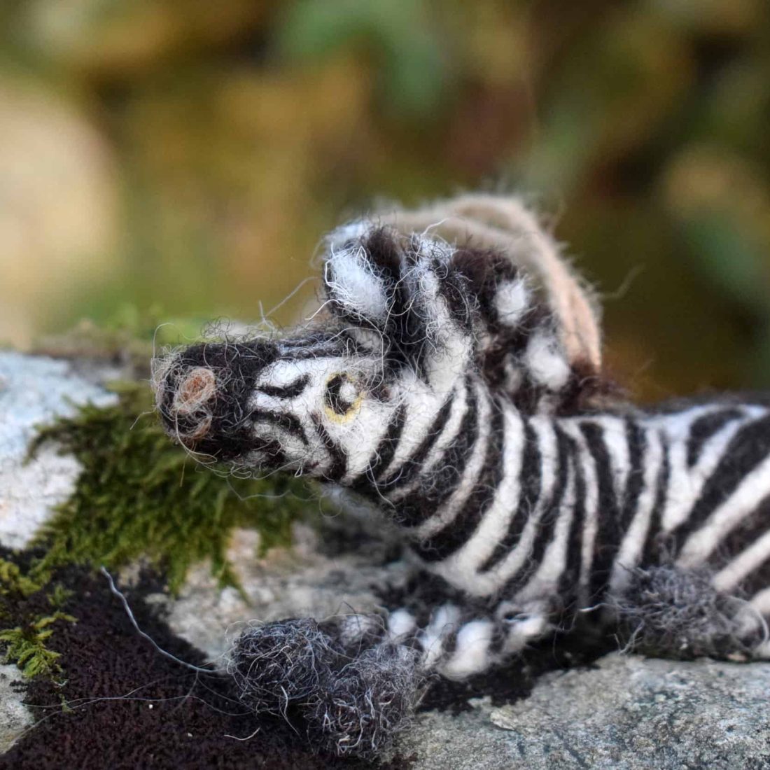 Zebra Needle Felt Wool Decoration 'Humbug' - Handcrafted in Wales ...