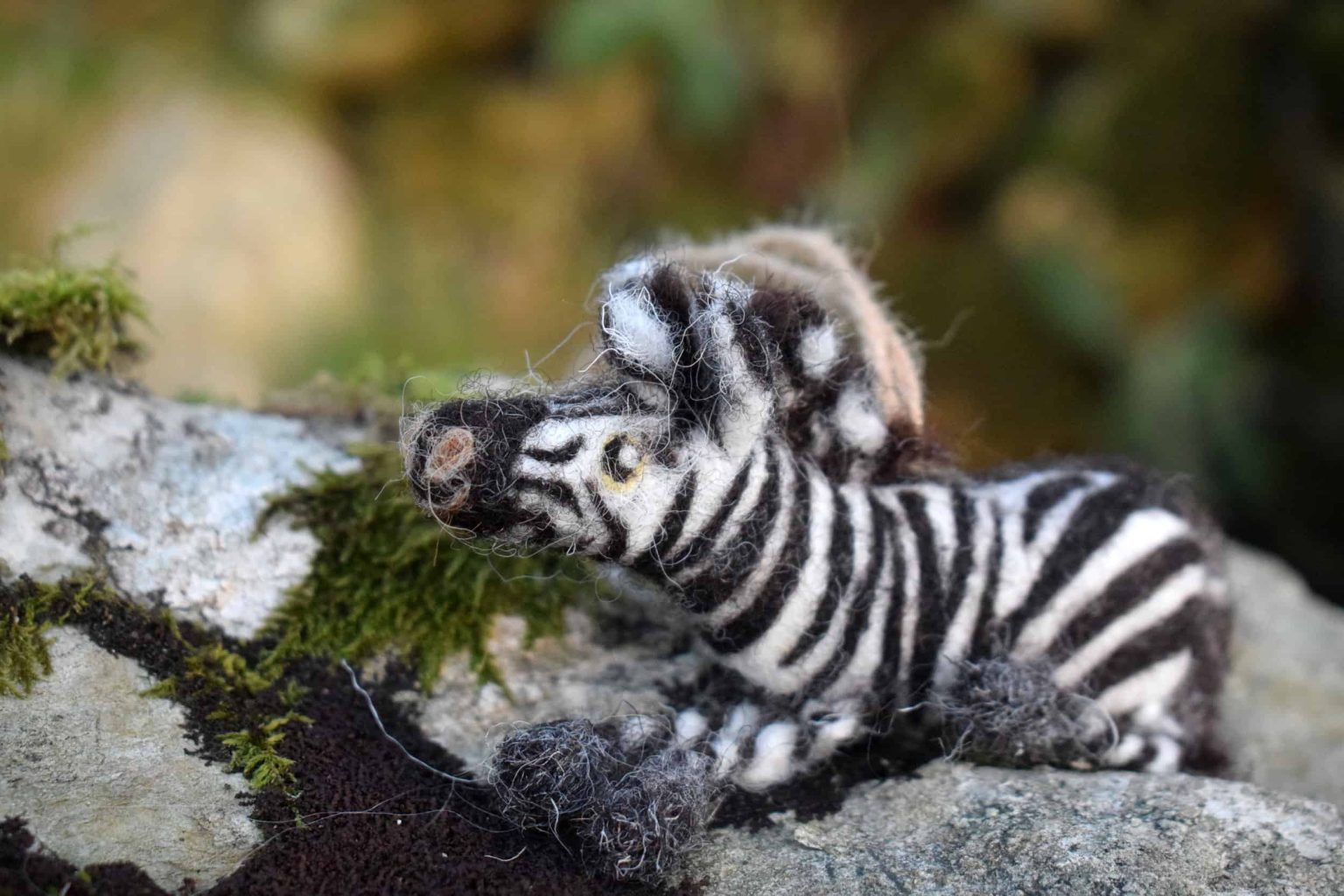 Zebra Needle Felt Wool Decoration 'Humbug' - Handcrafted in Wales ...